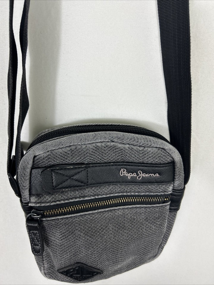 Pepe Jeans London Small Crossbody Bag Gray Polyester Adjustable Strap ...