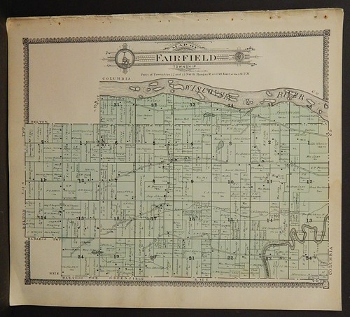 Wisconsin Sauk County Map Fairfield Township 1906 J25#34 | eBay