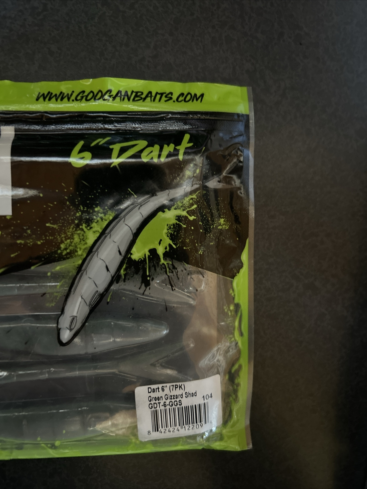 Googan Baits GDT-6-GGS Dart Soft Jerkbait 6" Green Gizzard Shad Plastic ...