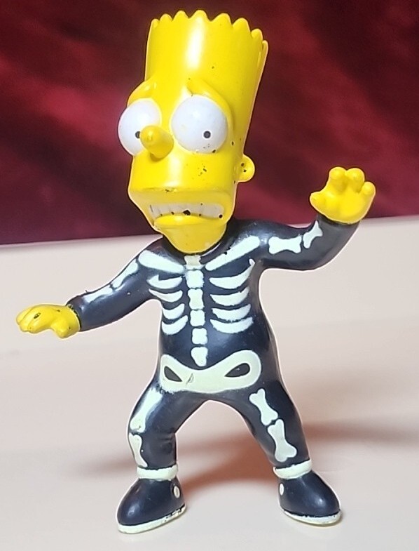Vintage 2001 Bart Simpson Bone Skeleton Figure 3.5" Burger King ...