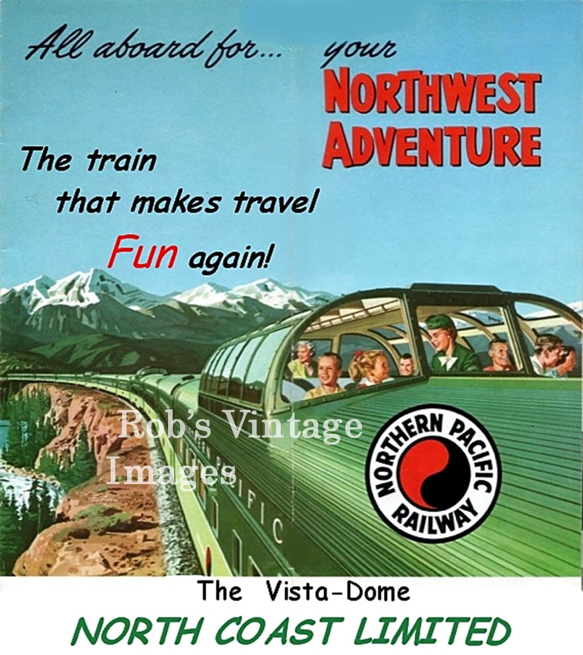 Northern Pacific North Coast Limited Vista Dome poster Northwest ...