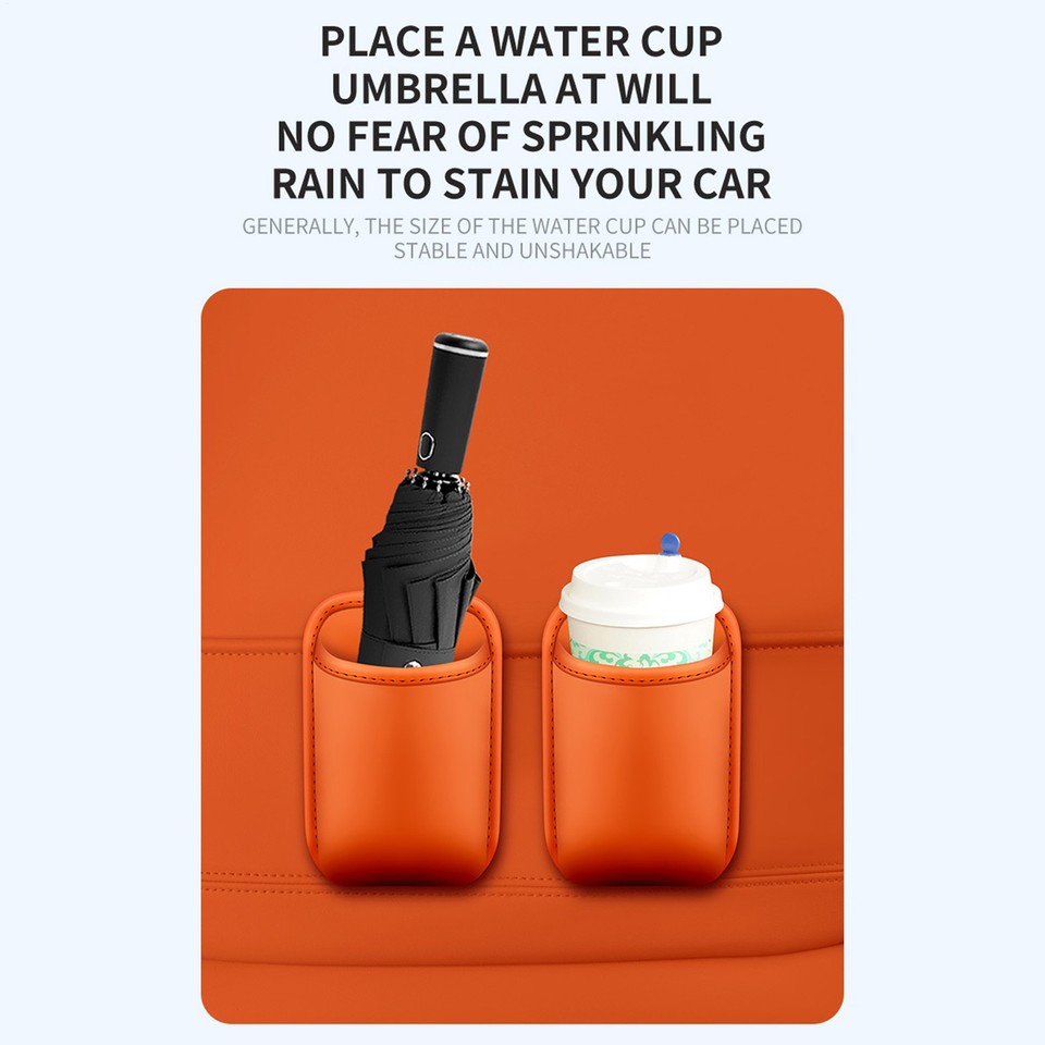 1-2 *Storage Bin Car Door Cup Holder Leather Auto Back Seat Cup Holder ...