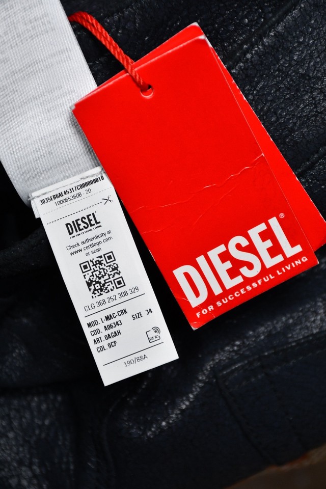 Diesel L-MAC-CRK Lambskin Real Leather Soft Pants Men's Black size W34 ...