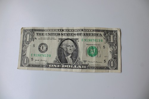 4-Digit Ladder (9876) Fancy Serial Number One Dollar Bill E91987613B ...