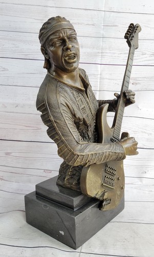African American Musician Jimi Hendrix Guitarist Bronze Statue ...