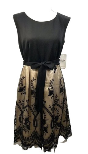 Whimsigoth Romantic SD Collection Dress SZ 6 Flocked Black/Nude Floral ...