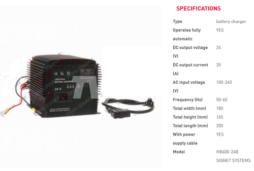 GENIE AERIAL LIFT CHARGER SIGNET HB600-24B 24V19A IEC C20 OUTLET WITH ...