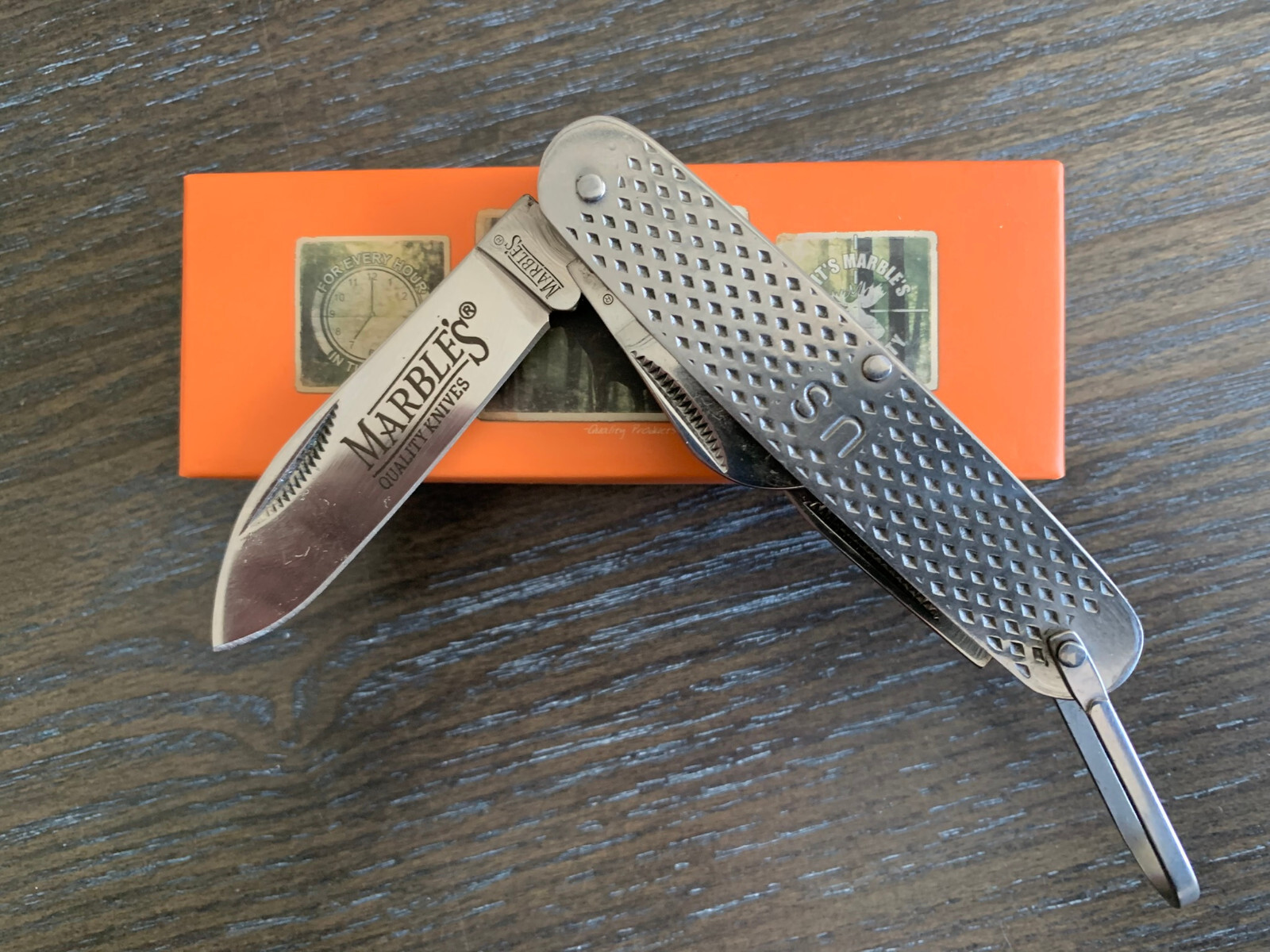 Marbles US GI Stainless Utility Folder 3.63" closed multi Pocket Knife ...