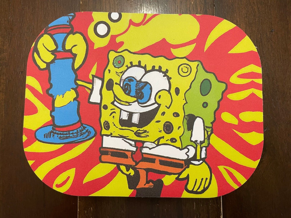 Premium Rolling Tray Ash Tray Magnet Lid Spongebob Sketch Groovy 7inx5 ...