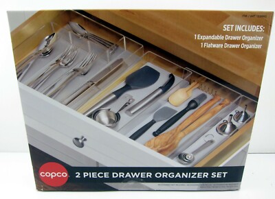 NEW Copco 2 Piece Kitchen Drawer Flatware Silverware Organizer Set No ...