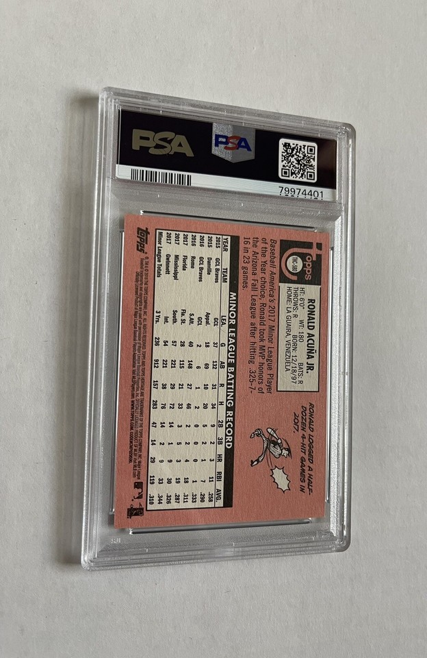 2018 Topps Heritage Ronald Acuna Jr RC Chrome /999 PSA 10 Gem THC-590 ...
