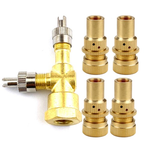 TPMS Valve Tee Adapter 3 way Pure Copper Yellow for Motorcycles ...