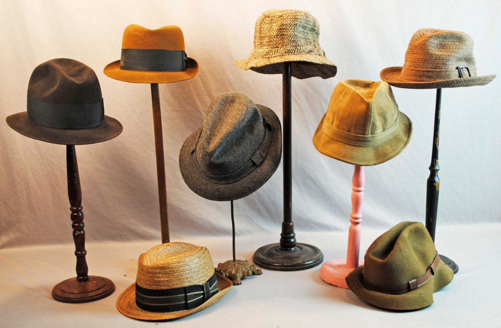 VINTAGE MENS FEDORA HATS, LOT OF 8 HATS, 1950 - 1980 | eBay