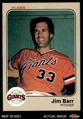 1983 Fleer #252 Jim Barr Giants AUTOED | eBay