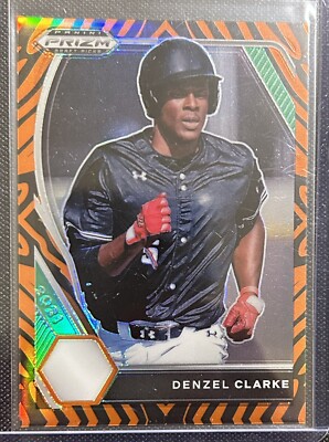 2021 Prizm Draft Picks Denzel Clarke Tiger Stripe SP Prospect Card /99 ...