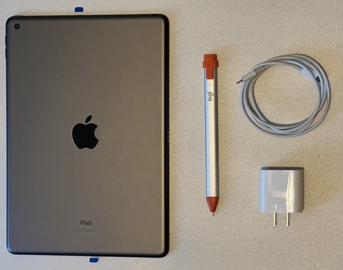 Apple iPad 9 9th Generation 64GB Space Gray Wifi Bundle Logitech Crayon ...