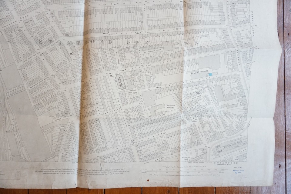 1894 Stratford Leytonstone Tramway GER East London OS Railway Map | eBay UK