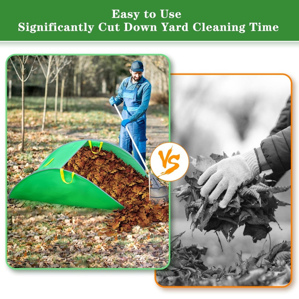Leaf Collector, Foldable Leaf Bags, Portable Pop Up Lawn and Leaf ...