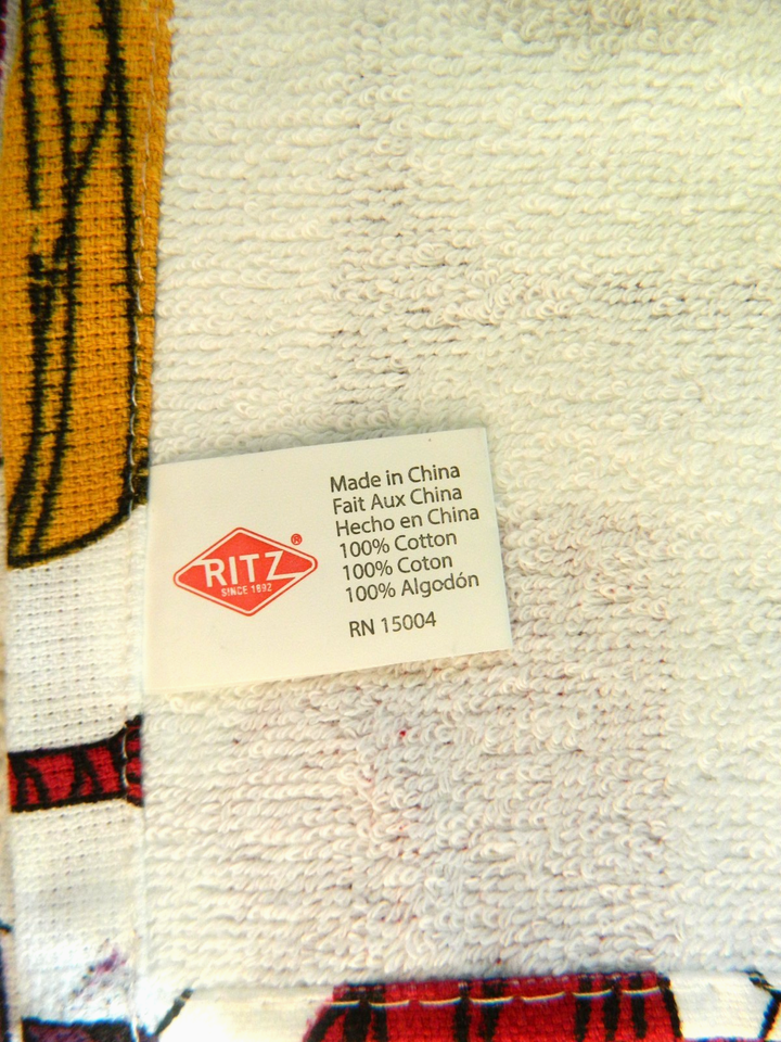 New NWOT Ritz Kitchen Dish Towel Red White Wine Glass Bar Theme & Oven ...
