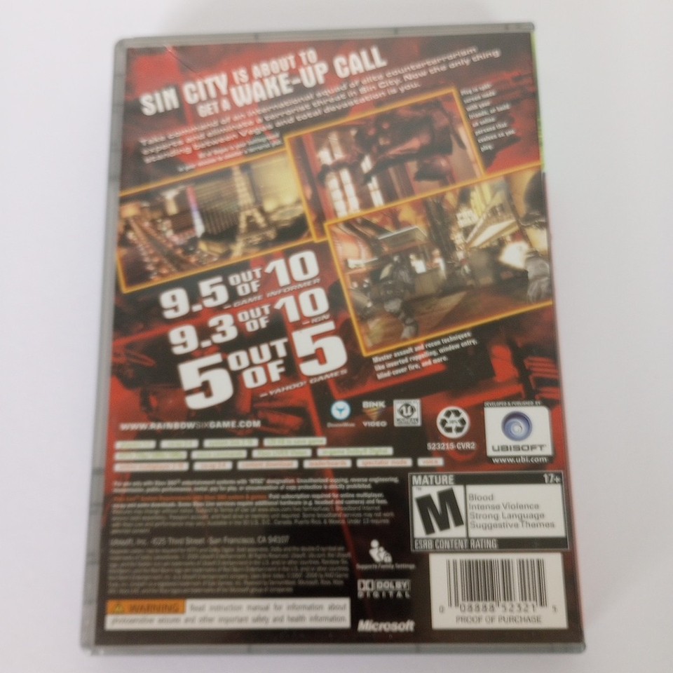 Tom Clancy’s Rainbow Six Vegas Xbox 360 Complete With Manual | eBay