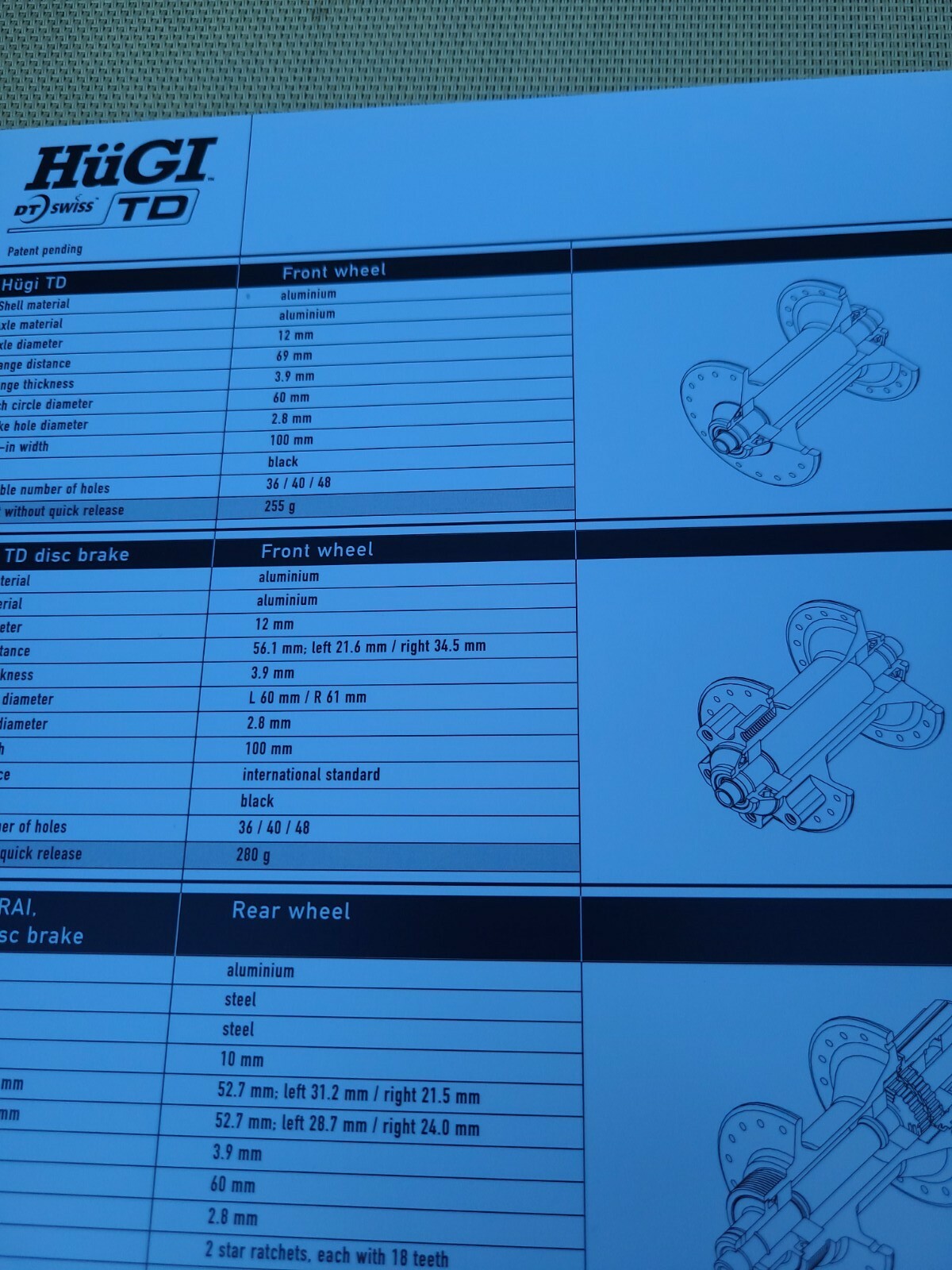 DT Swiss HuGI TD High Quality & Robust Hub for Tandem Bikes Brochure | eBay