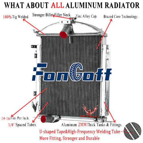 For 1928 1929 29 Ford Model A Heavy Duty 3.3L L4 4 Row Aluminum Cooling ...