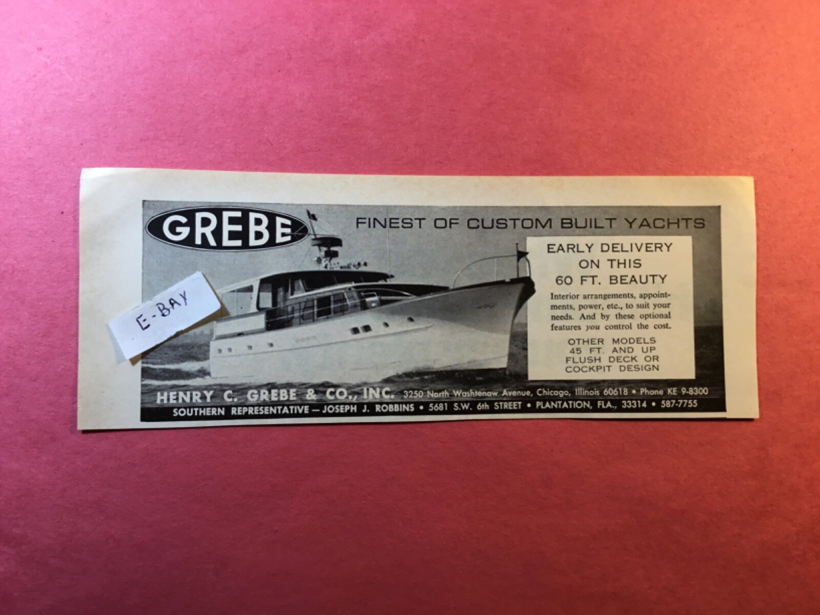 1967 Ad. Henry C. Grebe & CO. 60' Yacht | eBay