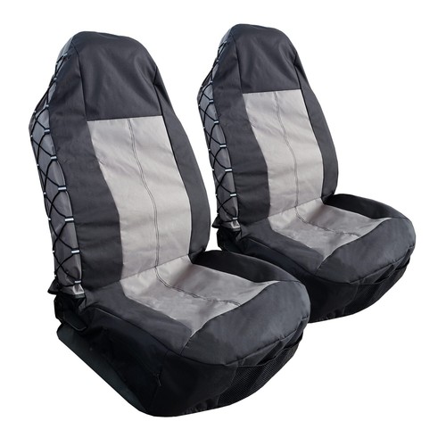 Canvas Seat Covers Slip On Throw Over Protector Waterproof Black Grey ...