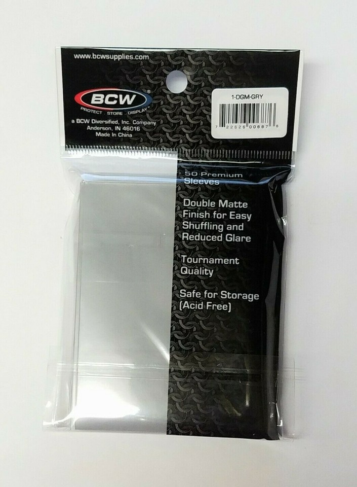 BCW 50 Count Deck Guard Card Protector Sleeves DOUBLE MATTE GRAY NEW ...