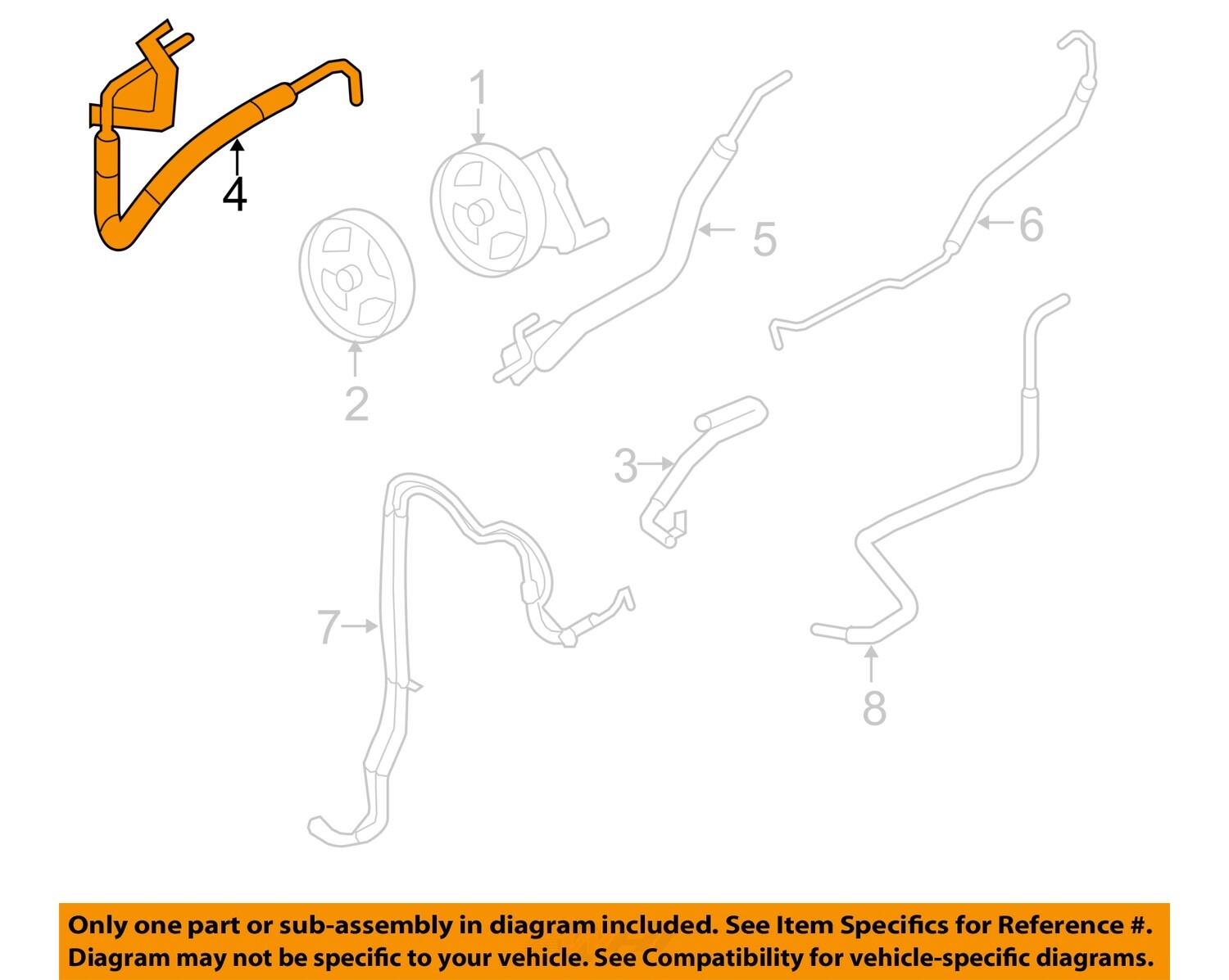FORD OEM 03-05 Excursion Steering Gear Linkage-Pressure Hose ...