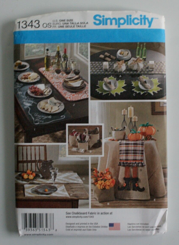 SIMPLICITY PATTERN #1343 SEASONAL /HOLIDAY TABLE RUNNER PLACEMATS ...
