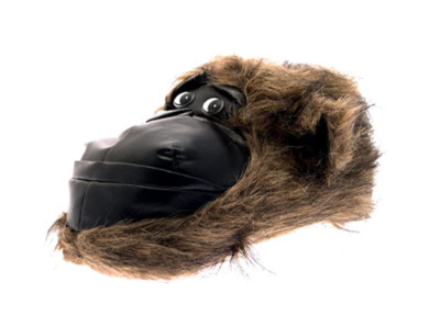 New Mens Light Brown Novelty Gorilla Head Character Slippers Gift Idea ...
