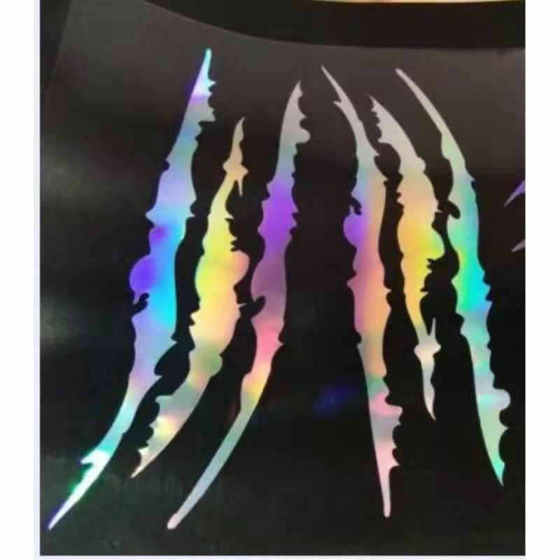 2 Set Holographic Claw Scratch Decal Reflective Sticker for Car ...