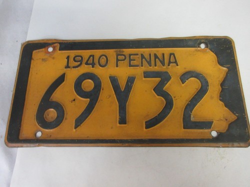 1940 TIN PENNSYLVANIA LICENSE PLATE VINTAGE AUTOMOBILIA 314-M | eBay
