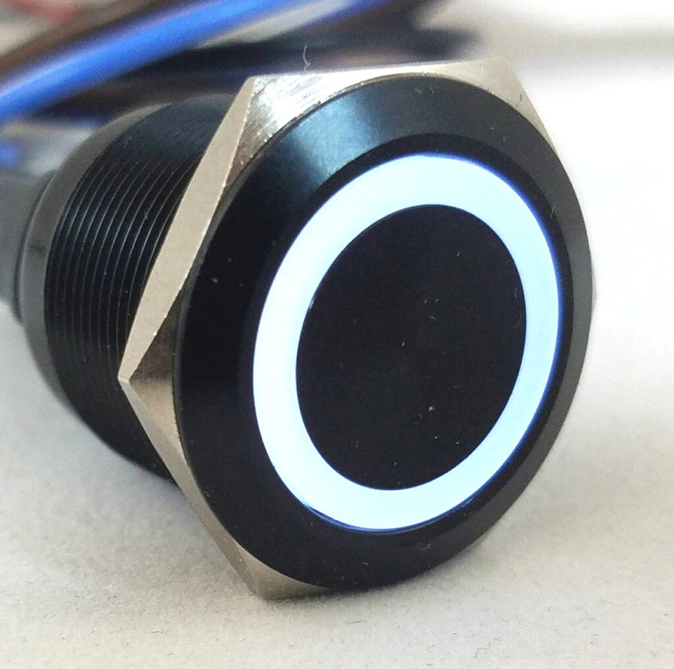 LED ON/OFF Stainless Steel Push Button Panel Mount Switch w/Harness | eBay