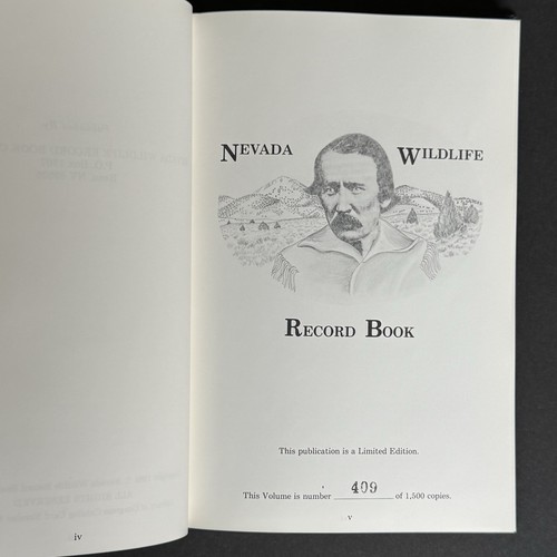 1985. Nevada Wildlife Record Book. FIRST EDITION, NUMBER 409. Game ...
