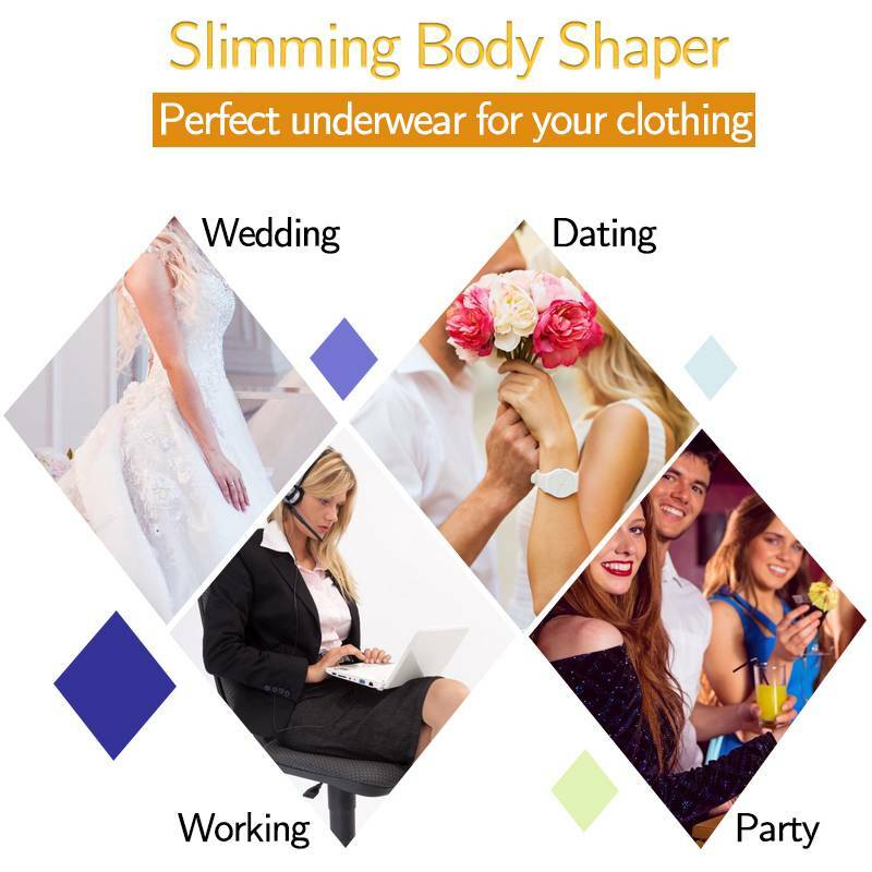 Women Tummy Control Butt Lifter Full Body Shaper Thigh Slimmer Bodysuit ...