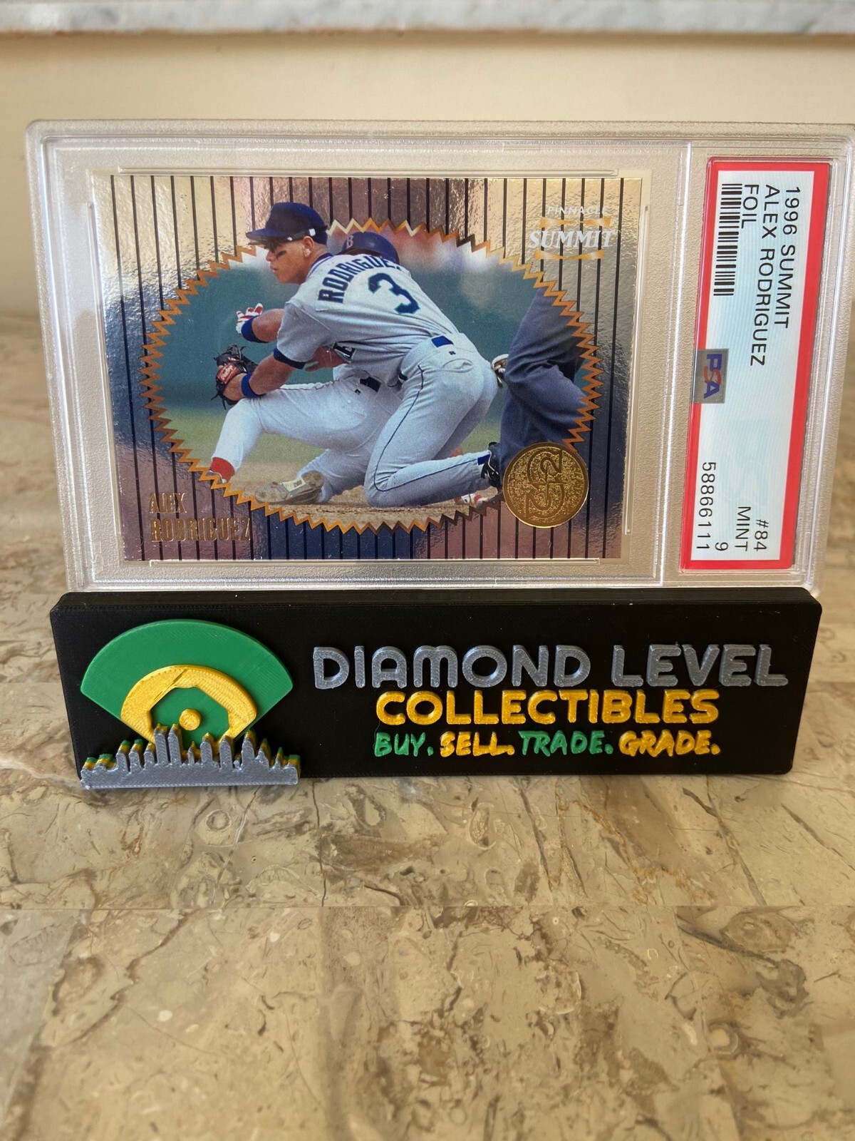 1996 PINNACLE SUMMIT FOIL ALEX RODRIGUEZ #84 PSA 9 MINT SEATTLE ...