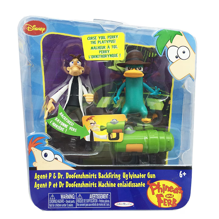 DISNEY PHINEAS AND FERB FIGURES UGLYINATOR GUN CANDACE AND JEREMY PERRY ...