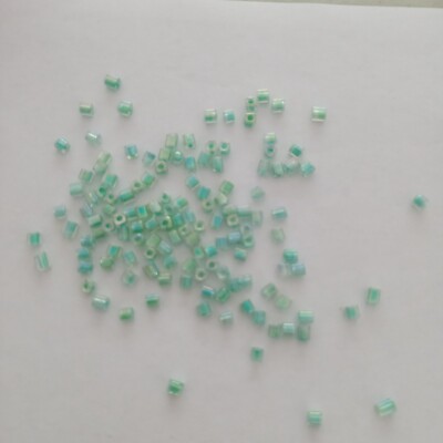 70pcs 4mm Spring Green Inside Square Cube Glass Beads Rainbow AUS Free ...
