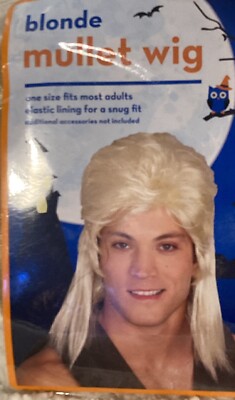 NIP Blonde Mullet 80s Hillbilly Wig Adult Halloween Costume | eBay