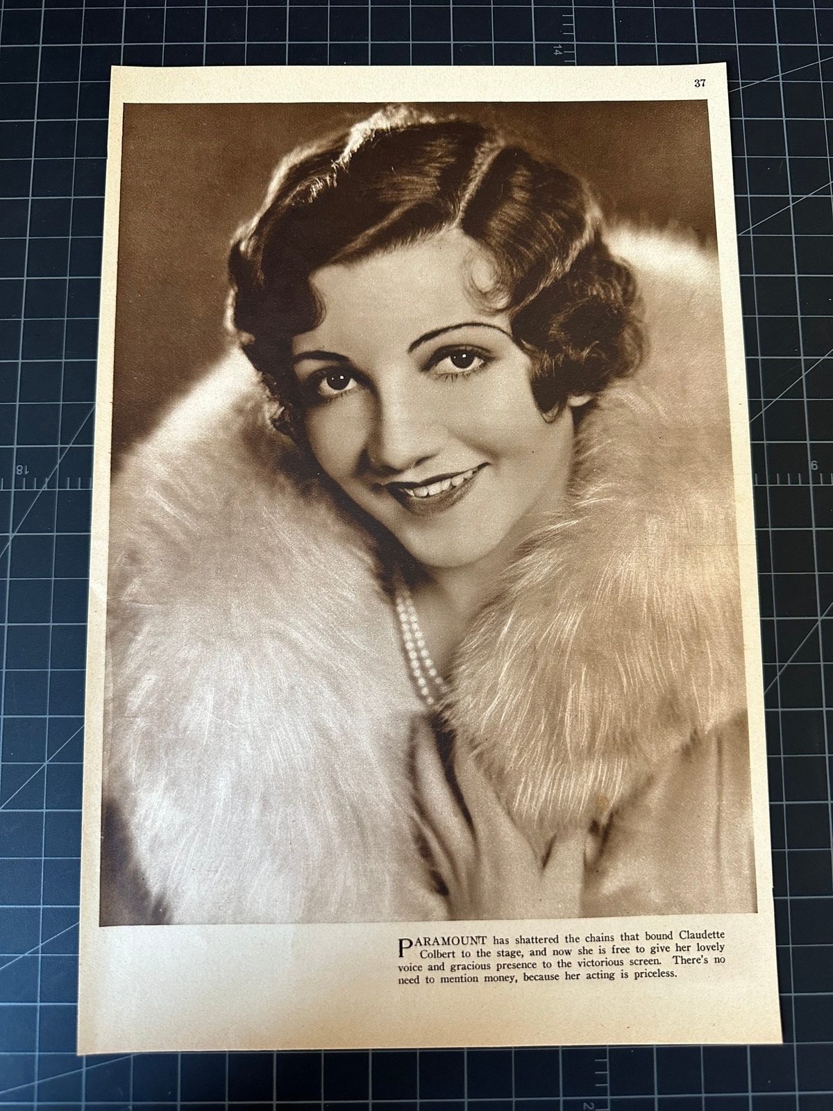 Vintage 1930 Claudette Colbert Magazine Portrait | eBay