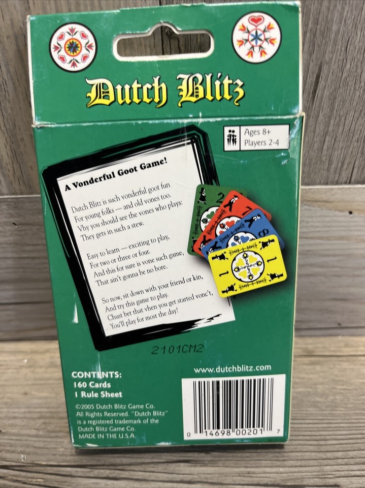 DUTCH BLITZ: A VONDERFUL GOOT GAME! ORIGINAL PACK, COMPLETE, DBG01 2005 ...