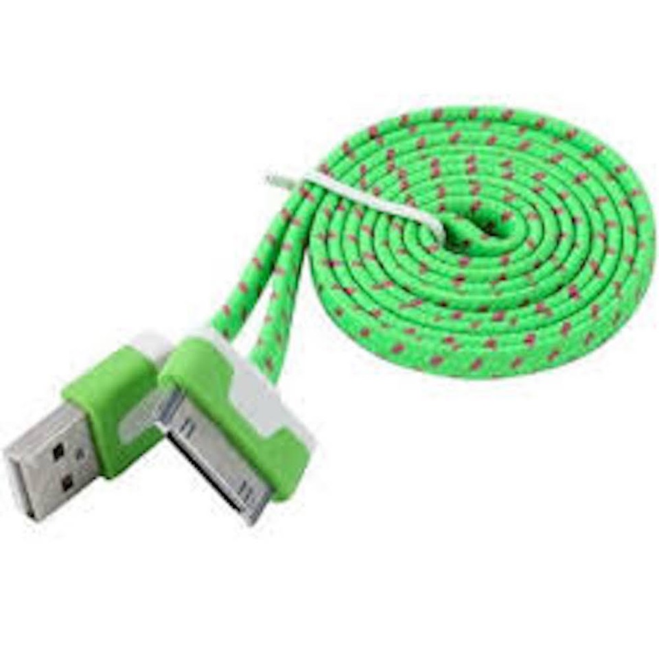 3FT Flat Braided USB data Sync power cord Charger Cable for iPhone 3G ...