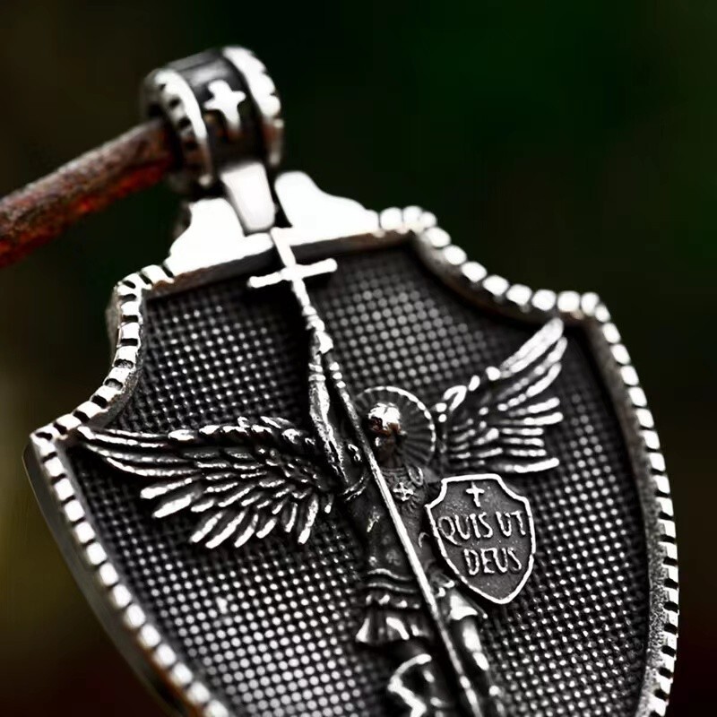 Archangel Angel Michael Shield Pendant Necklace Catholic Jewelry ...