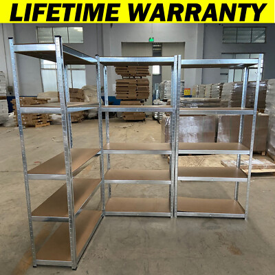 5 Tier Garage Racking Boltless Industrial Metal Racking Shelving & MDF ...
