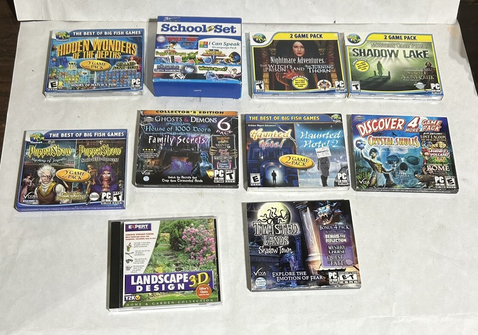 Lot Of 30+ PC Big Fish PC Games- Collectors Editions, Game Packs and ...