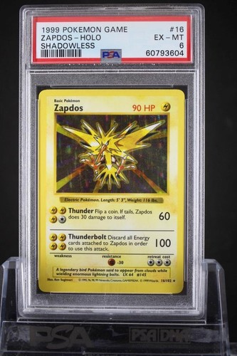 🔥 PSA 6 HOLO Zapdos 16/102 #16 (SHADOWLESS BASE SET) Pokémon Card | eBay