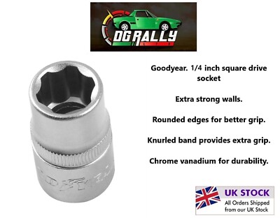 Goodyear 1/4" Drive Standard Shallow Square Metric Socket 14mm Genuine ...