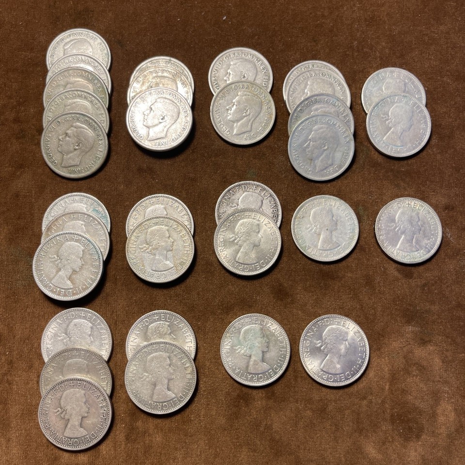 50% Silver pre-decimal Australia 1 Florin 1946 -1963 (32pcs) | eBay ...